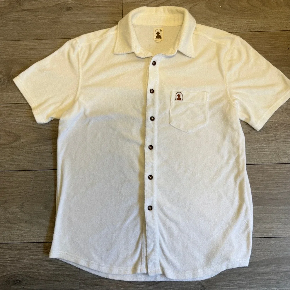Dandy Del Mar | Shirts | Dandy Del Mar Mens Terry Cloth Shirt M Ivory ...
